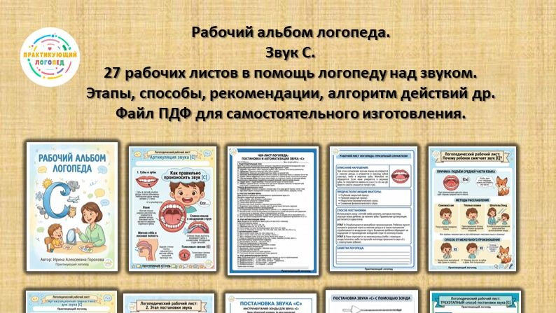 Рабочий альбом логопеда звук С