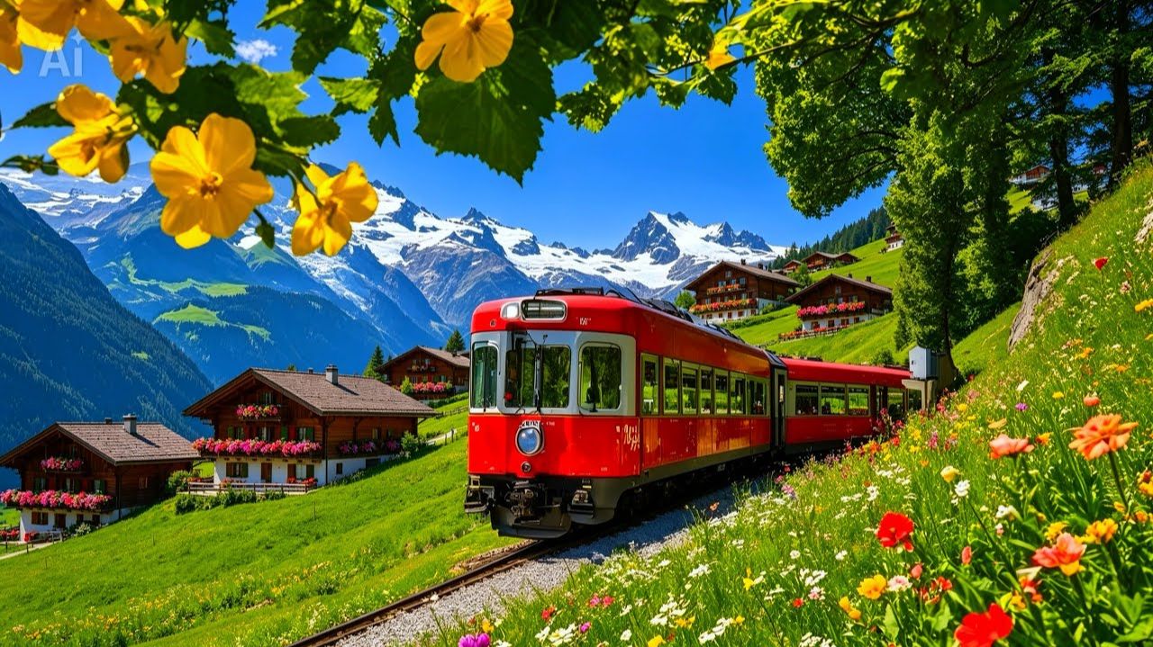 Самый живописный в мире железнодорожный маршрут в Швейцарии 🇨🇭 Швейцарский вид на горы 📍 Бернер
