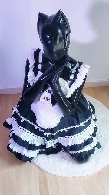 Black Cybercat in Lolita Dress