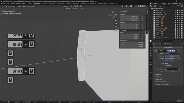 EN Blender 5 & UE5.7 Stylized Haunted Street Kit_part 8