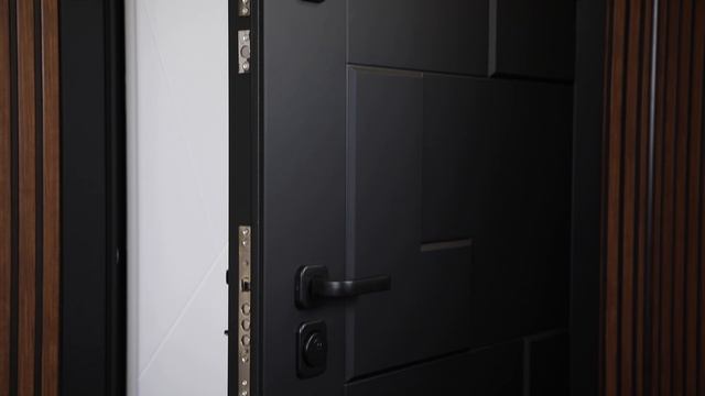 Стальная дверь Тетрис с зеркалом (адаптивная замковая часть). Заказная модель.
