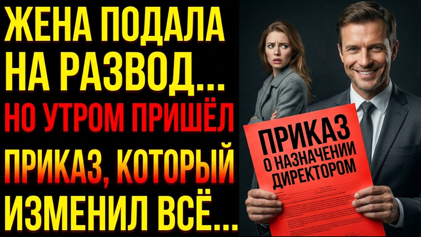 Истории из жизни Жена 15 лет считала меня неудачником. В день развода пришёл приказ о назначении