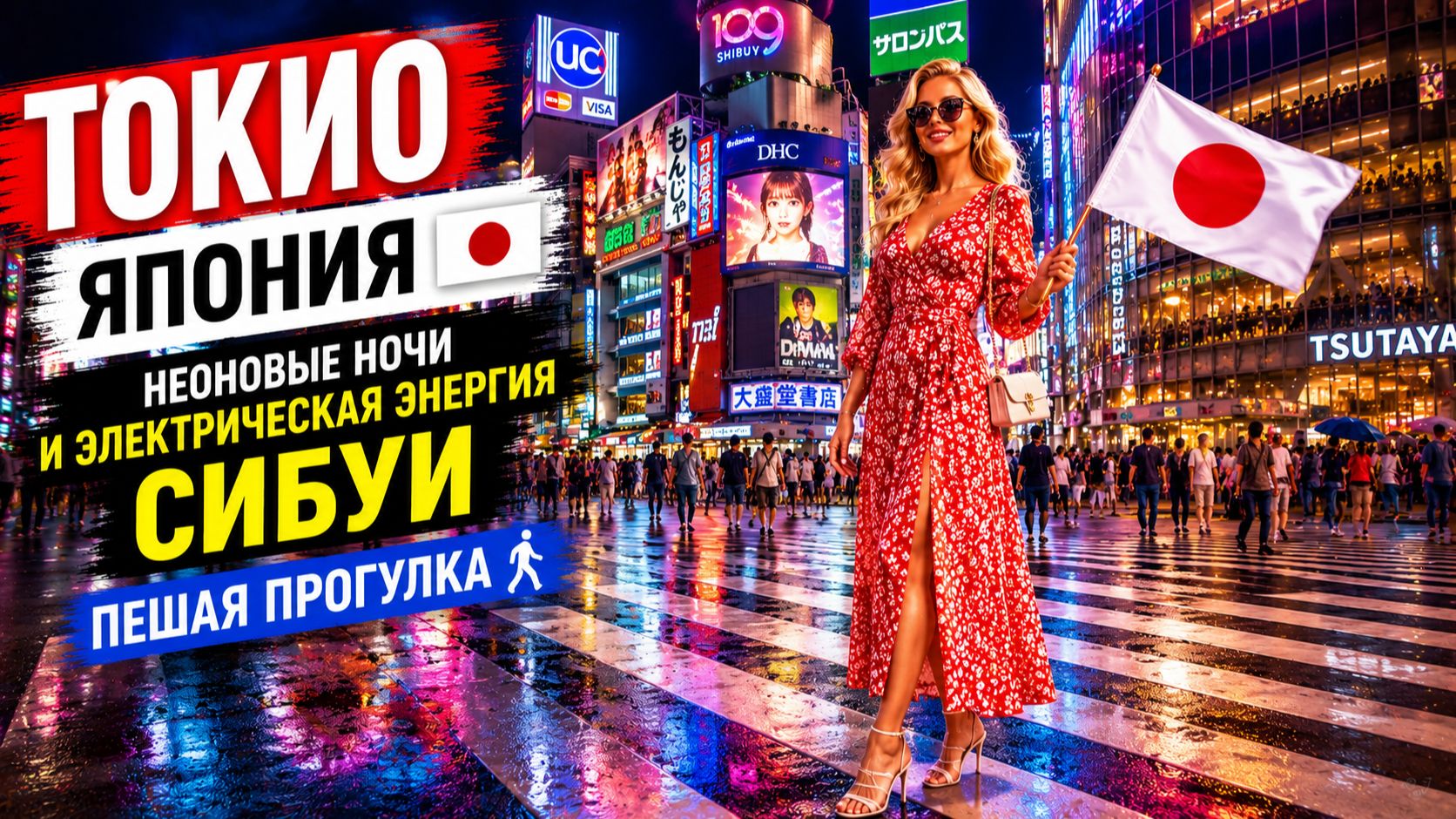 ТОКИО, Япония 🇯🇵 Неоновые ночи и электрическая энергия Сибуи — пешая прогулка