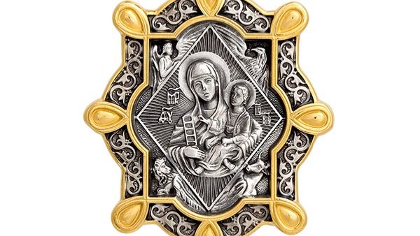 Образок «Икона Божией Матери «Неопалимая Купина» серебро 925 проба (арт. 102.235)