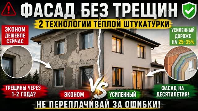 Вас могут обмануть на фасаде! Эконом или усиленная технология тёплой штукатурки — что выбрать?