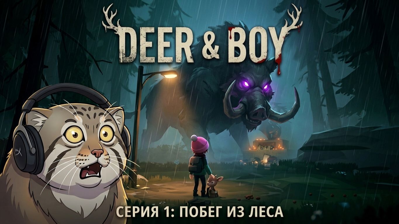 ОГРОМНЫЙ КАБАН-МУТАНТ! Побег из жуткого леса | Deer & Boy — Прохождение #1