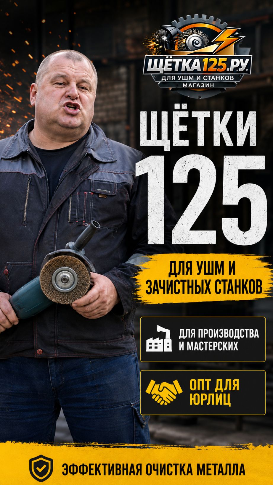 Заголовок: Щётки 125 для УШМ и зачистных станков | Опт для юрлиц