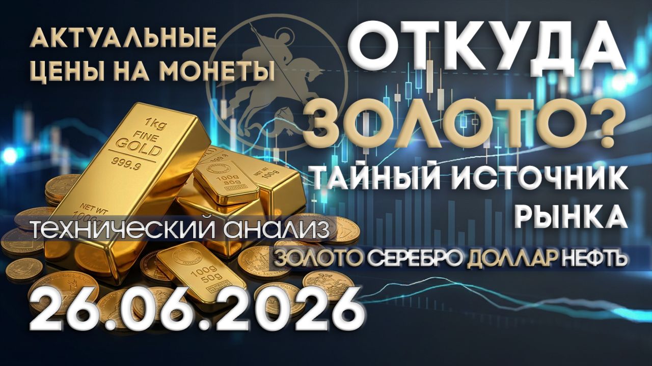 Где рынок берет золото? Тайные запасы. Анализ рынка золота, серебра, нефти, доллара 26.06.2026 г