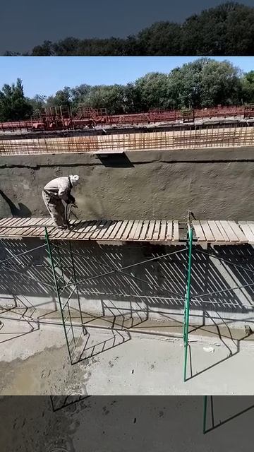 На стенку полезли очистных сооружений со штукатурной станцией. Возможно , но тяжело.
