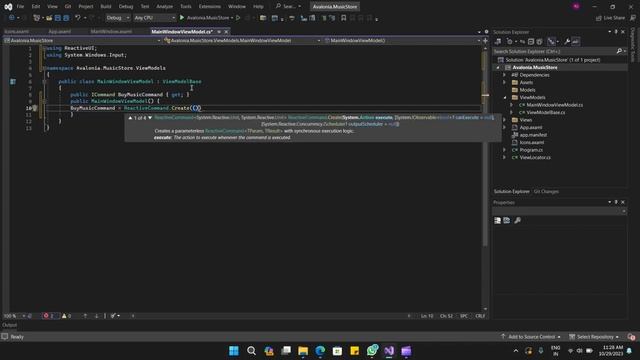 #08 AvaloniaUI - ReactiveUI команда на кнопку через ViewModel - ReactiveCommand