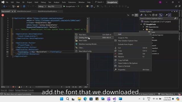 #18 AvaloniaUI - Как использовать пользовательские шифты  Google Fonts