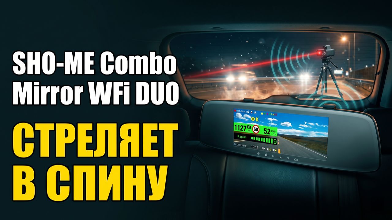 Регистратор-зеркало SHO-ME Combo Mirror WiFi DUO: Стреляет В Спину