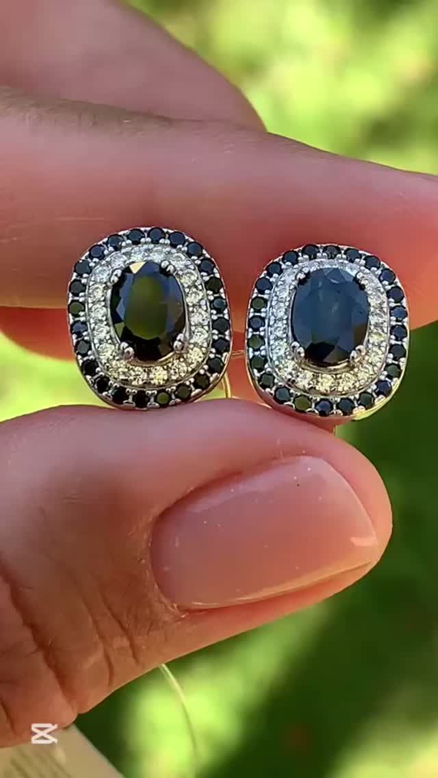 Блекс и красота сапфиров #яркие сапфиры #серьгисапфиры
