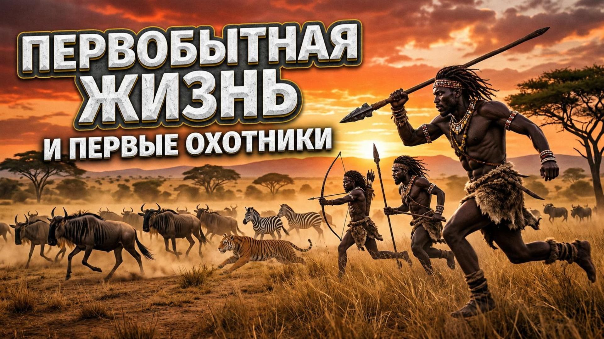 Первобытная жизнь! Борьба с дикими животными в африканской саванне.