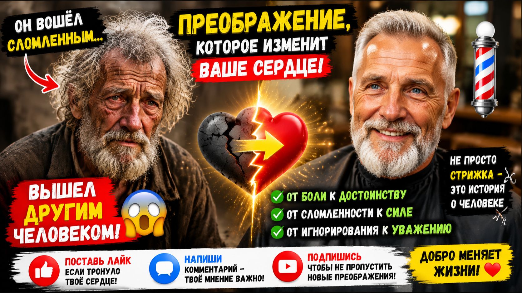От боли к достоинству: невероятное преображение забытого старика, которое нельзя пропустить 💈💔✨
