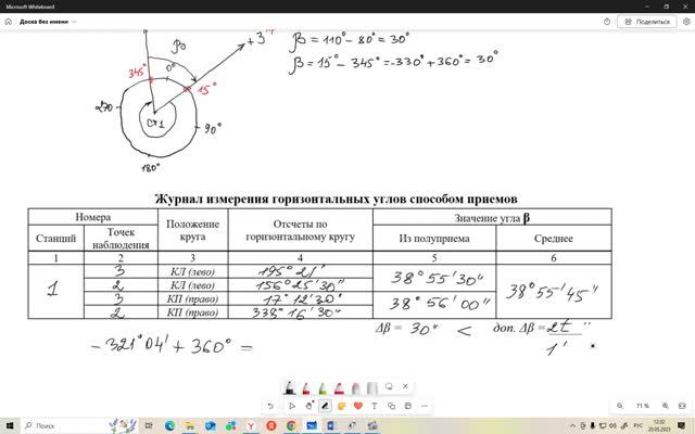 Измерение горизонтальных углов