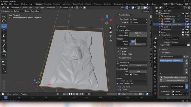 Создание 3D траектории движения инструмента с помощью G-кода - Blender & FabEX CNC