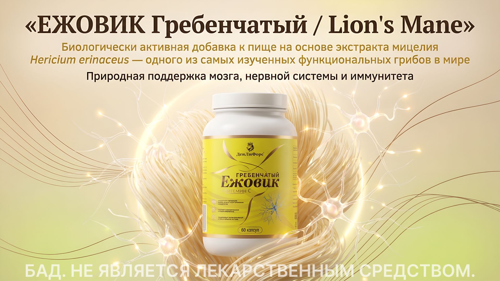 ДенЛиФорс — ЕЖОВИК Гребенчатый с витамином C