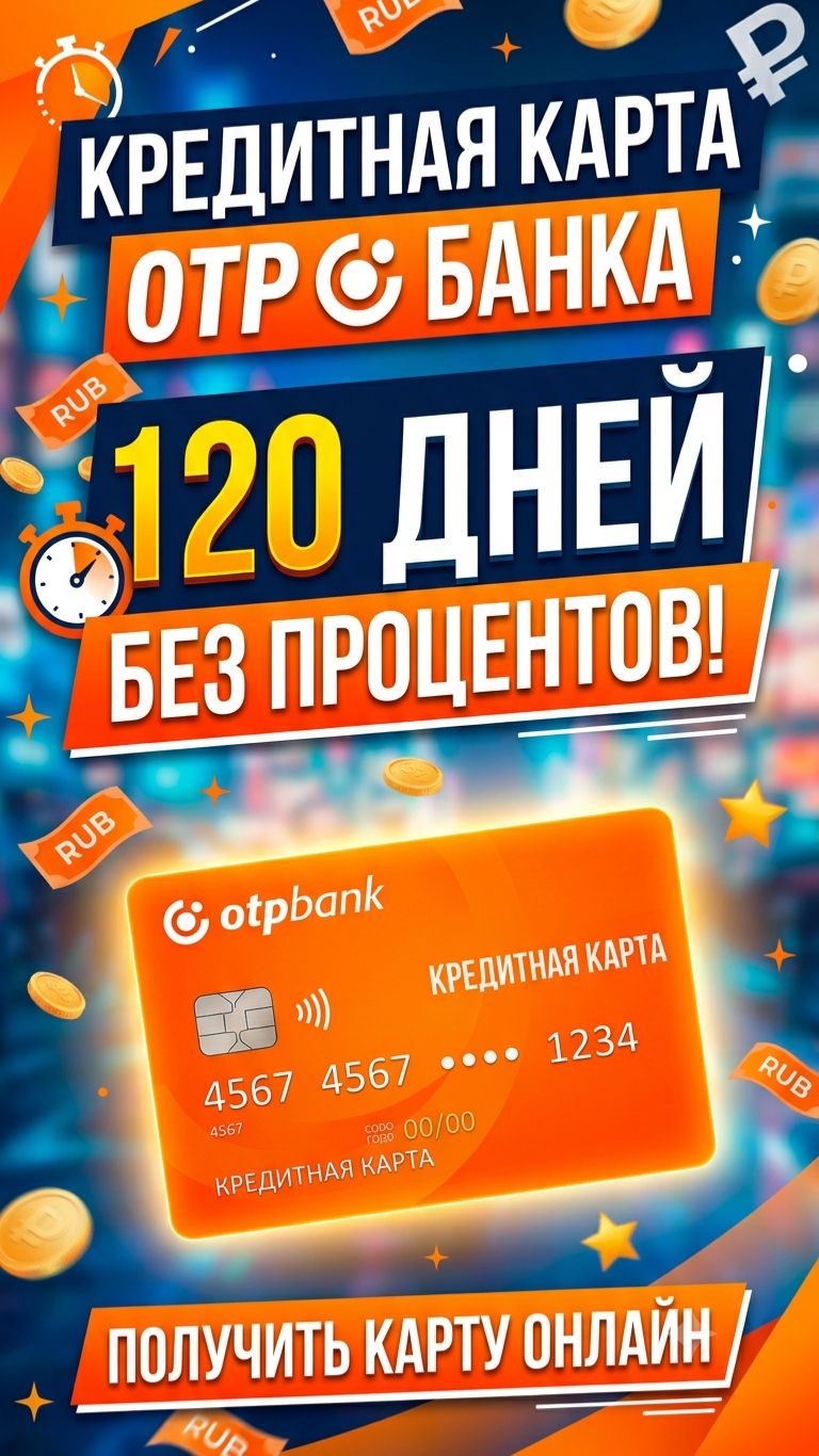 Кредитная карта ОТП Банка 120 дней без процентов! Обзор, условия и лимиты по карте!