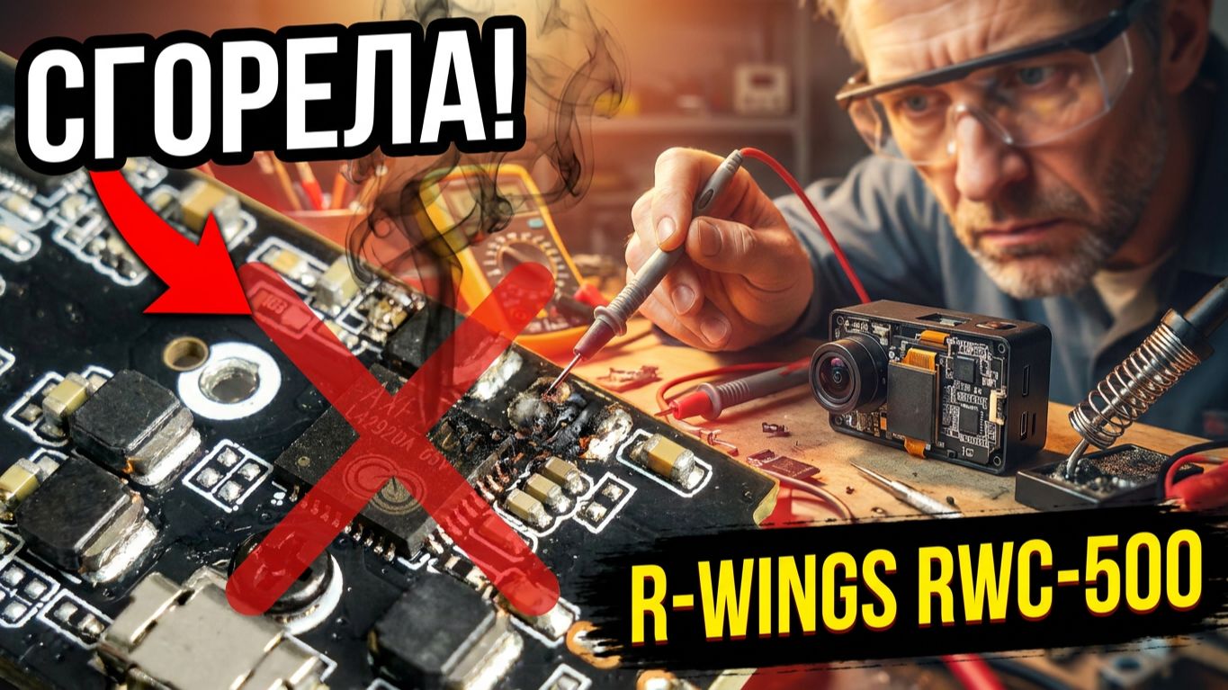 Сгорела экшн камера R-Wings RWC-500 Ремонт