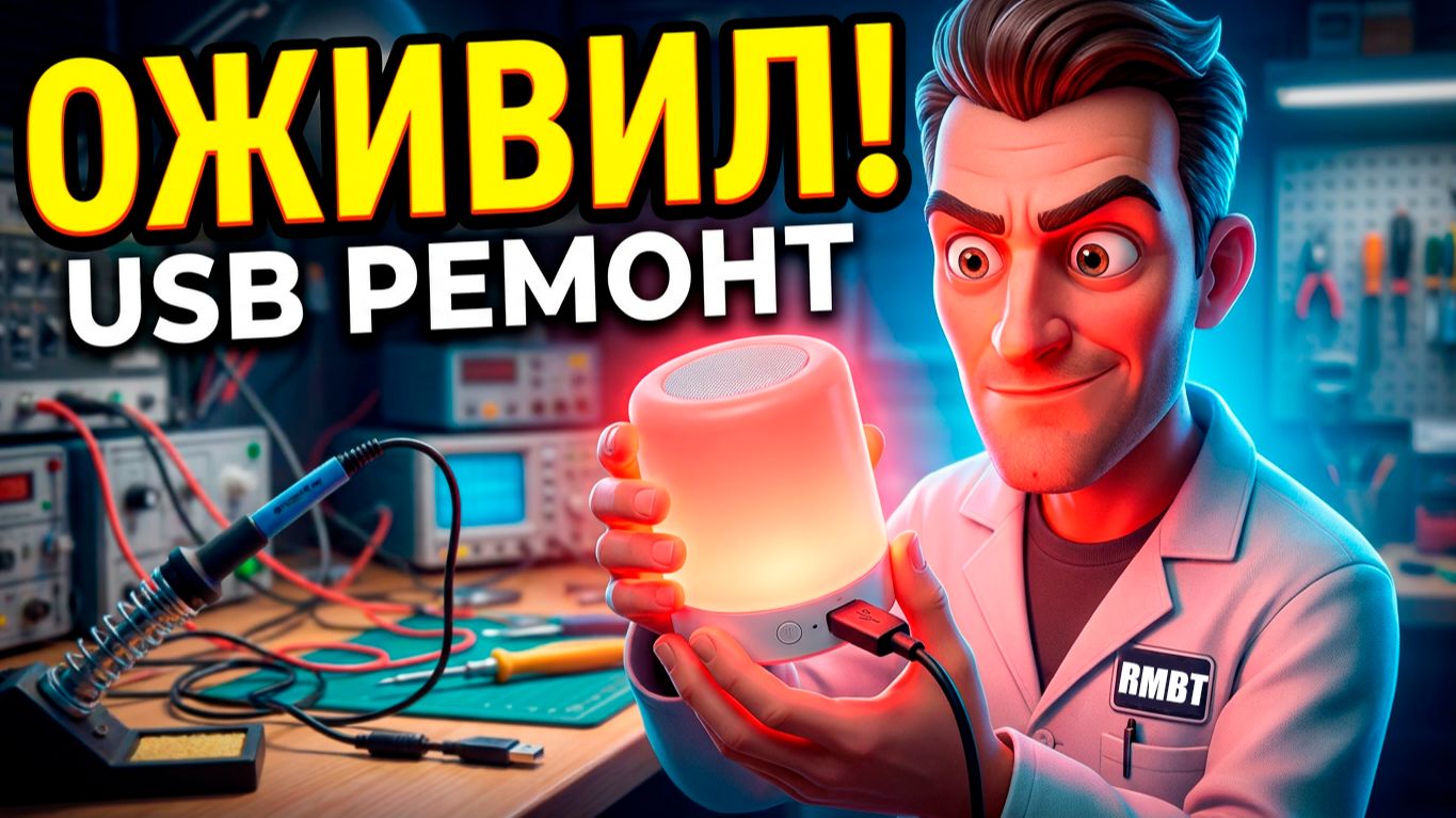 🔥Маленькая колонка-ночник: Спасаем USB-разъем!🔥| Ремонт своими руками | Восст-ление после поломки