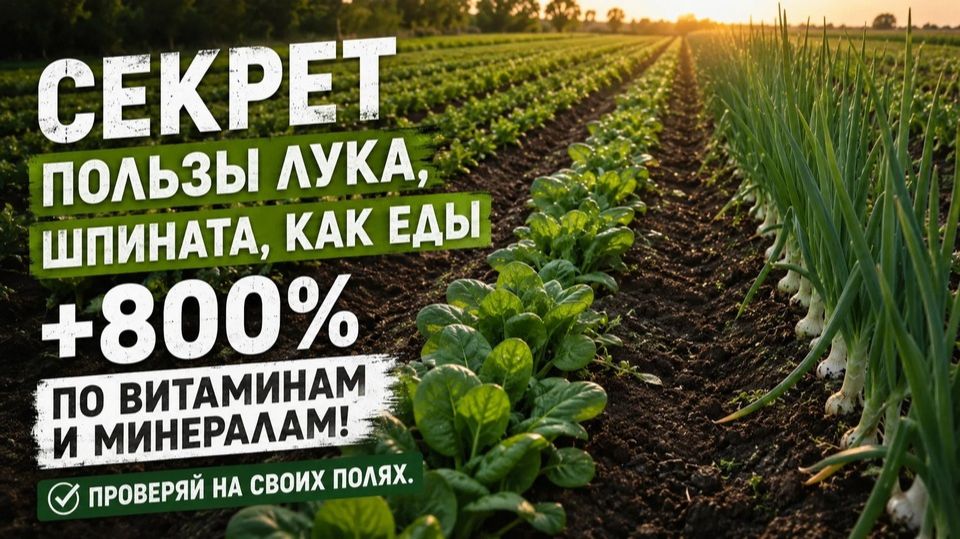Лук и шпинат с пользой до +800%? Проверяем на реальном участке