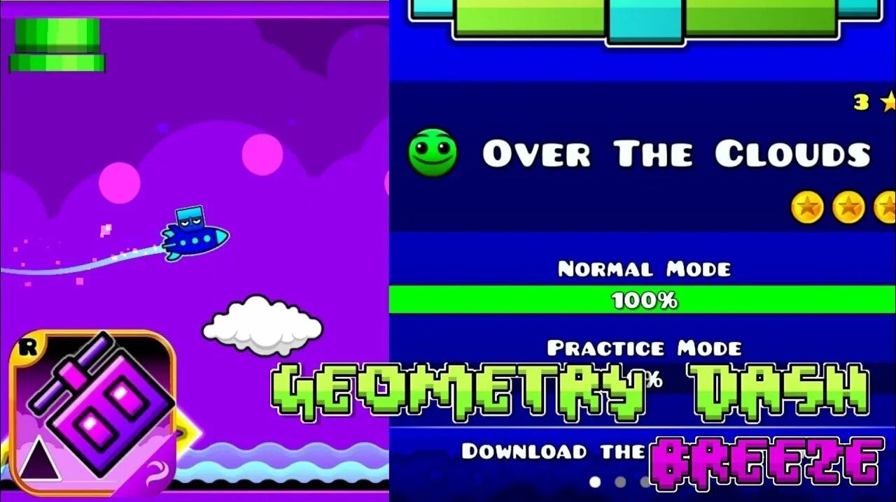 Overt the clouds Geometry dash breeze by Andrexel