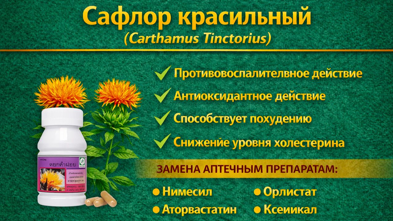 Сафлор красильный (Carthamus Тinctorius) капсулы