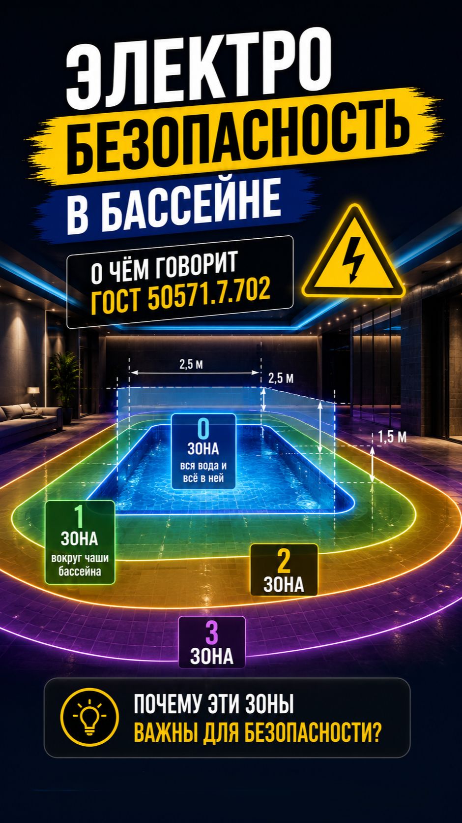 Зоны электробезопасности в бассейне