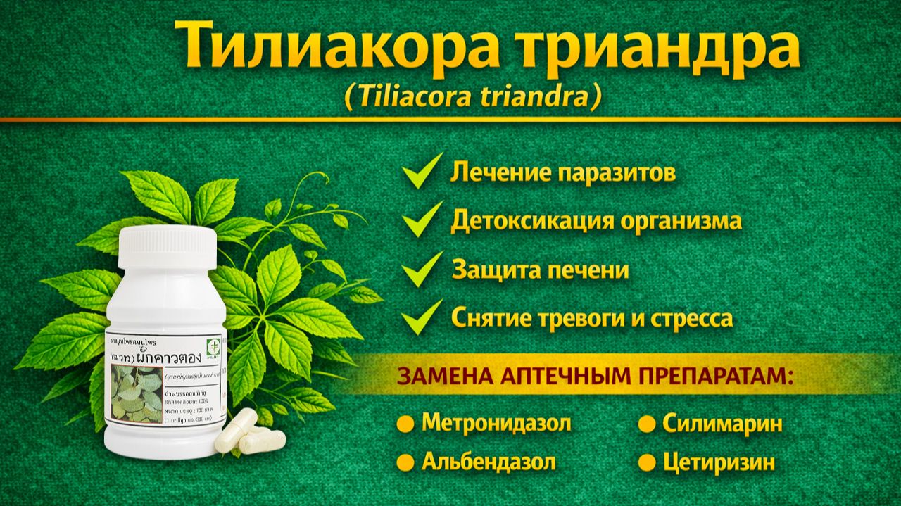 Тилиакора триандра (Tiliacora triandra) капсулы