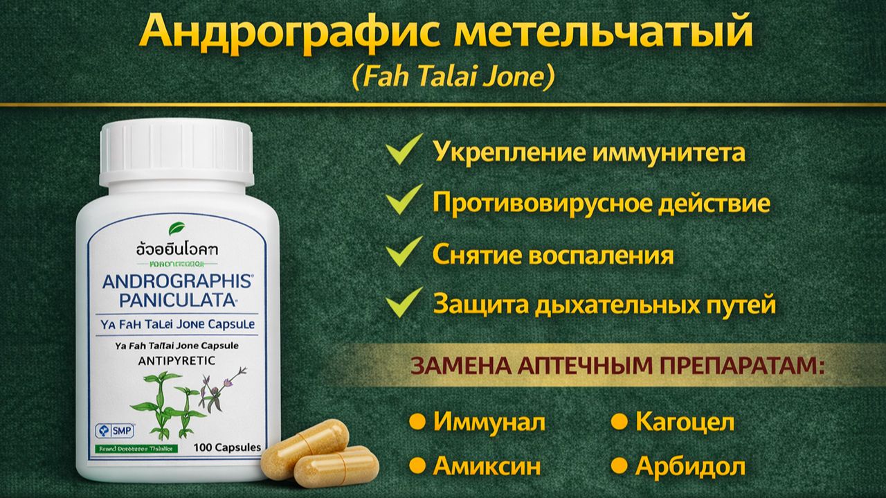 Андрографис метельчатый - Fah Talai Jone капсулы