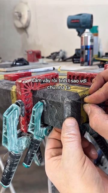 изготовление подоконника из плитки