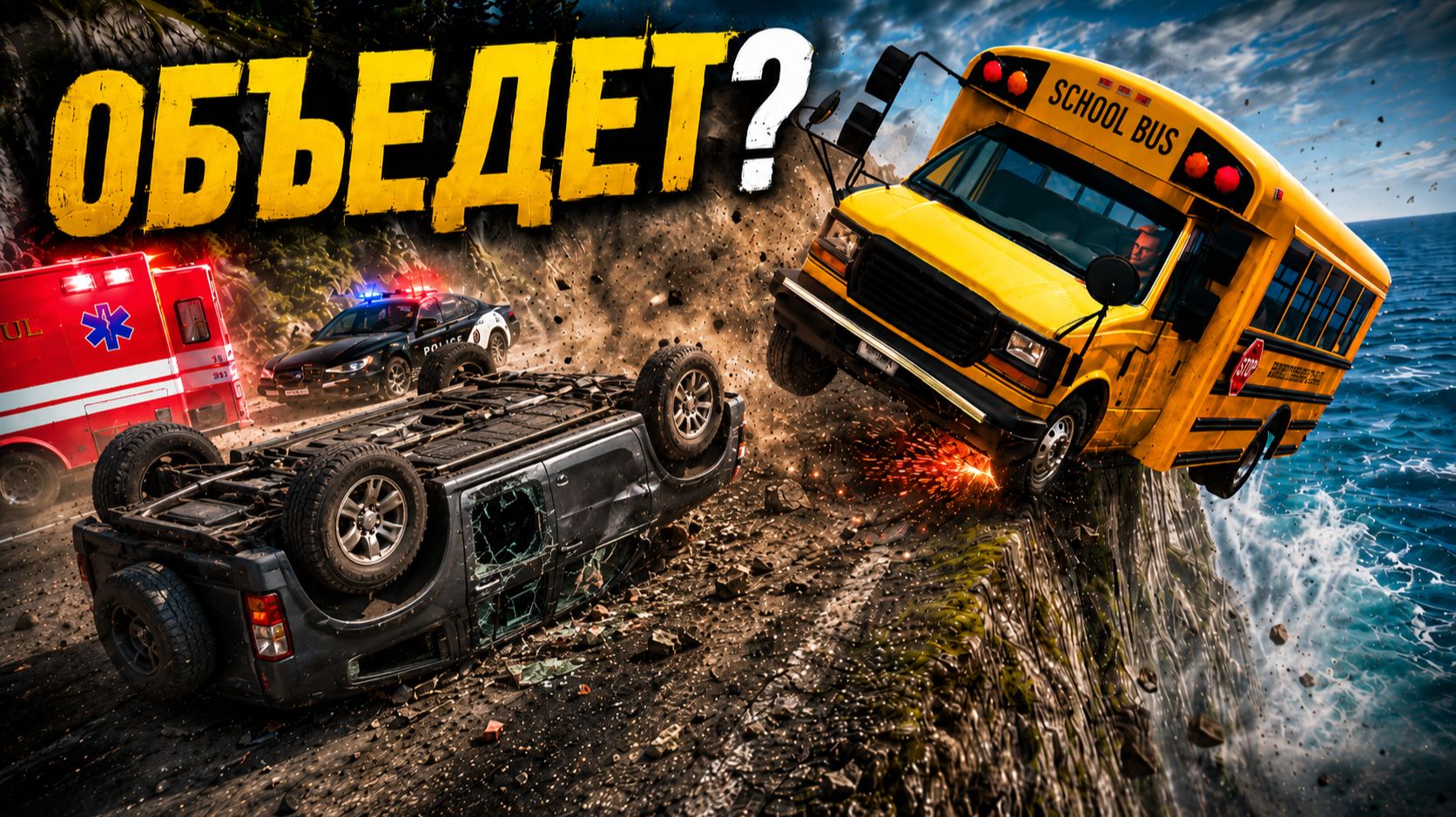 Падения машин с обрыва | Мультфильмы для детей - Сборник № 102  🚔 Мир машинок 🚔