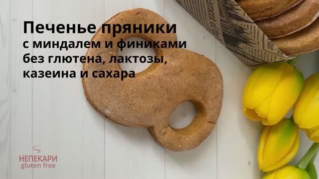Рецепт печенья-пряников с финиками и миндалем без глютена, без сахара, без лактозы и казеина