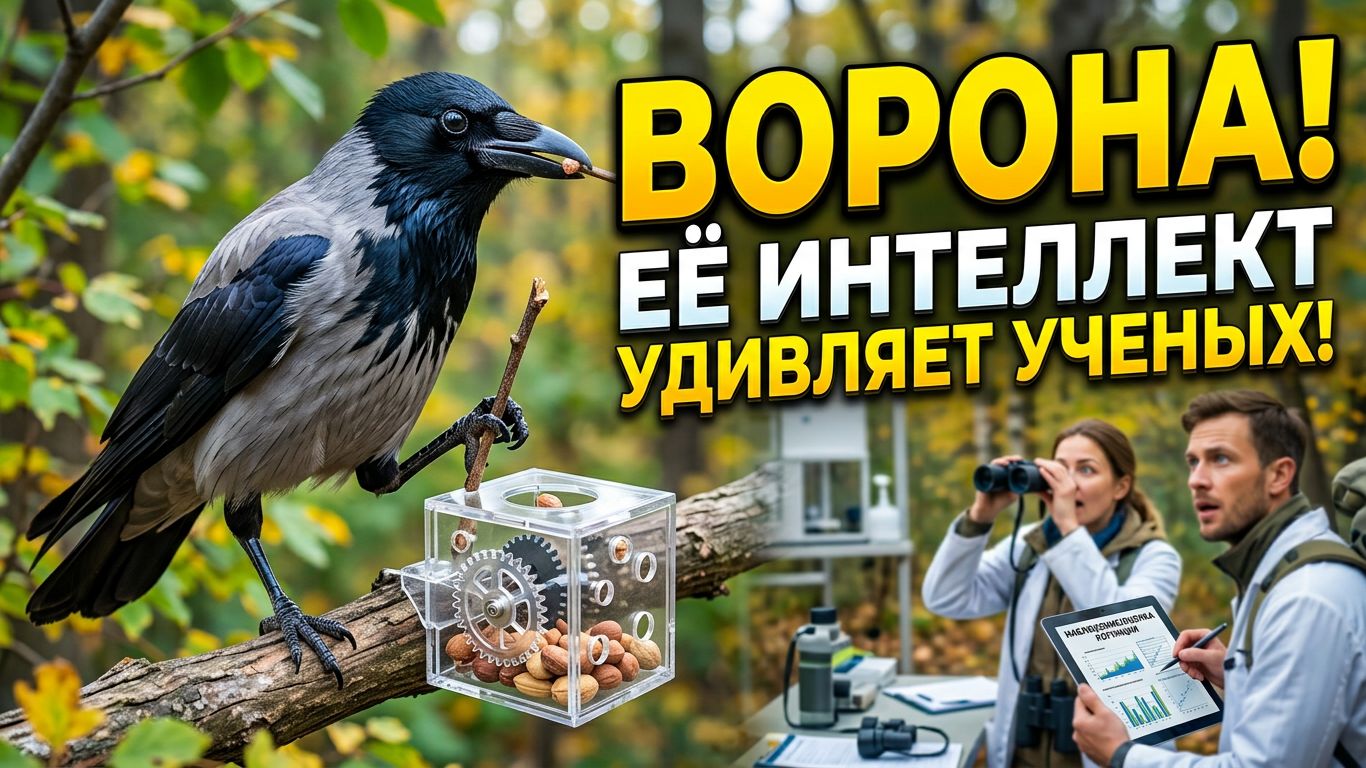 Ворона - Её интеллект удивляет учёных!