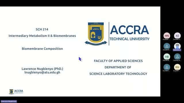SCH 214 Intermediary Metabolism II & Biomembranes - Biomembrane Composition