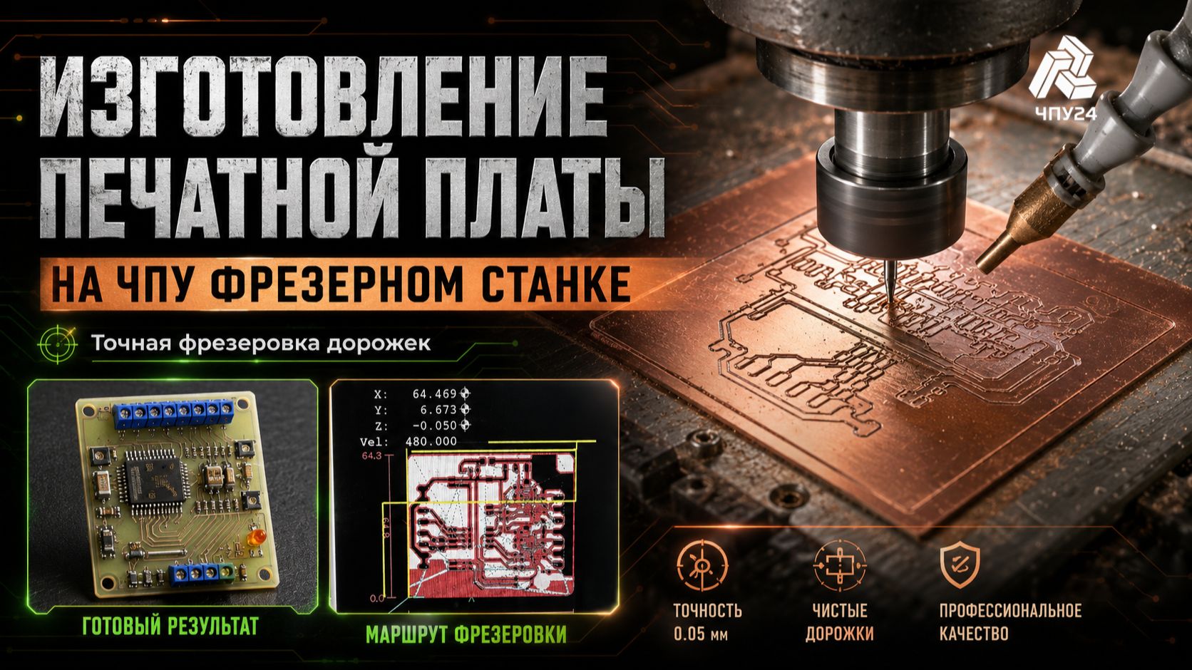 Изготовление печатной платы на чпу фрезерном станке