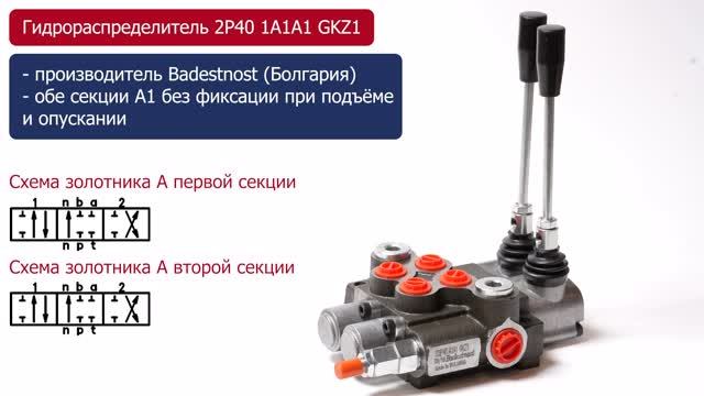 Гидрораспределитель 2P40 1A1A1 GKZ1 обе секции A1 без фиксациии Badestnost (Болгария)