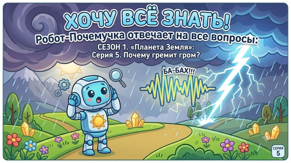Хочу всё знать! Робот-Почемучка отвечает на все вопросы: Серия 5. Почему гремит гром?