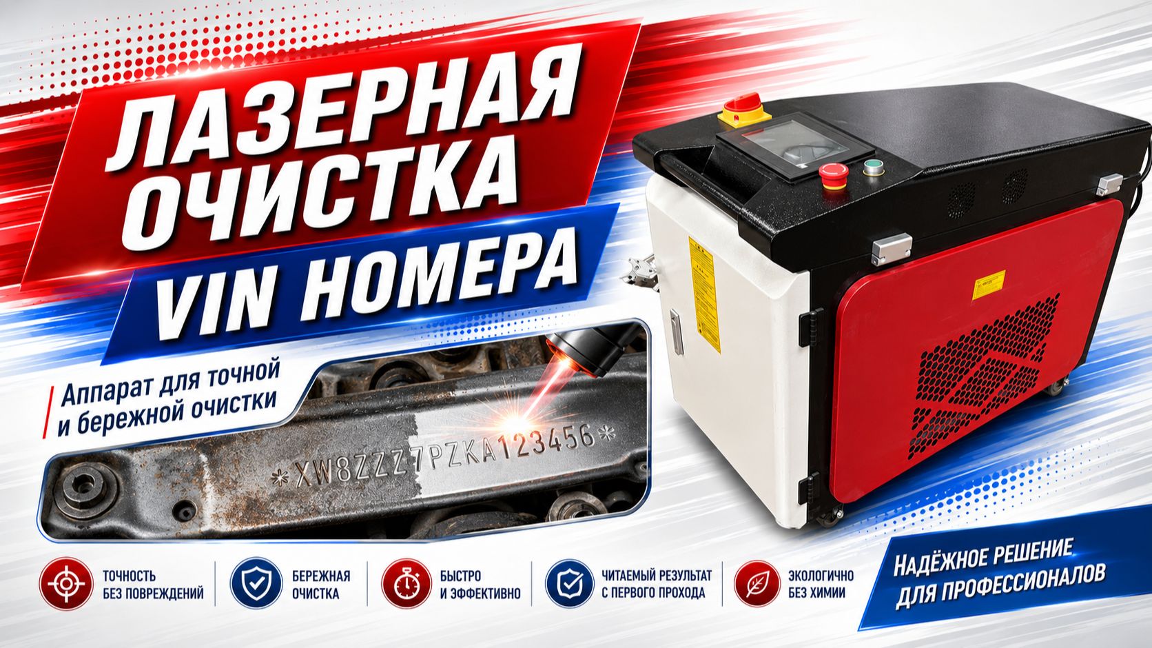 Лазерная очистка вин номера