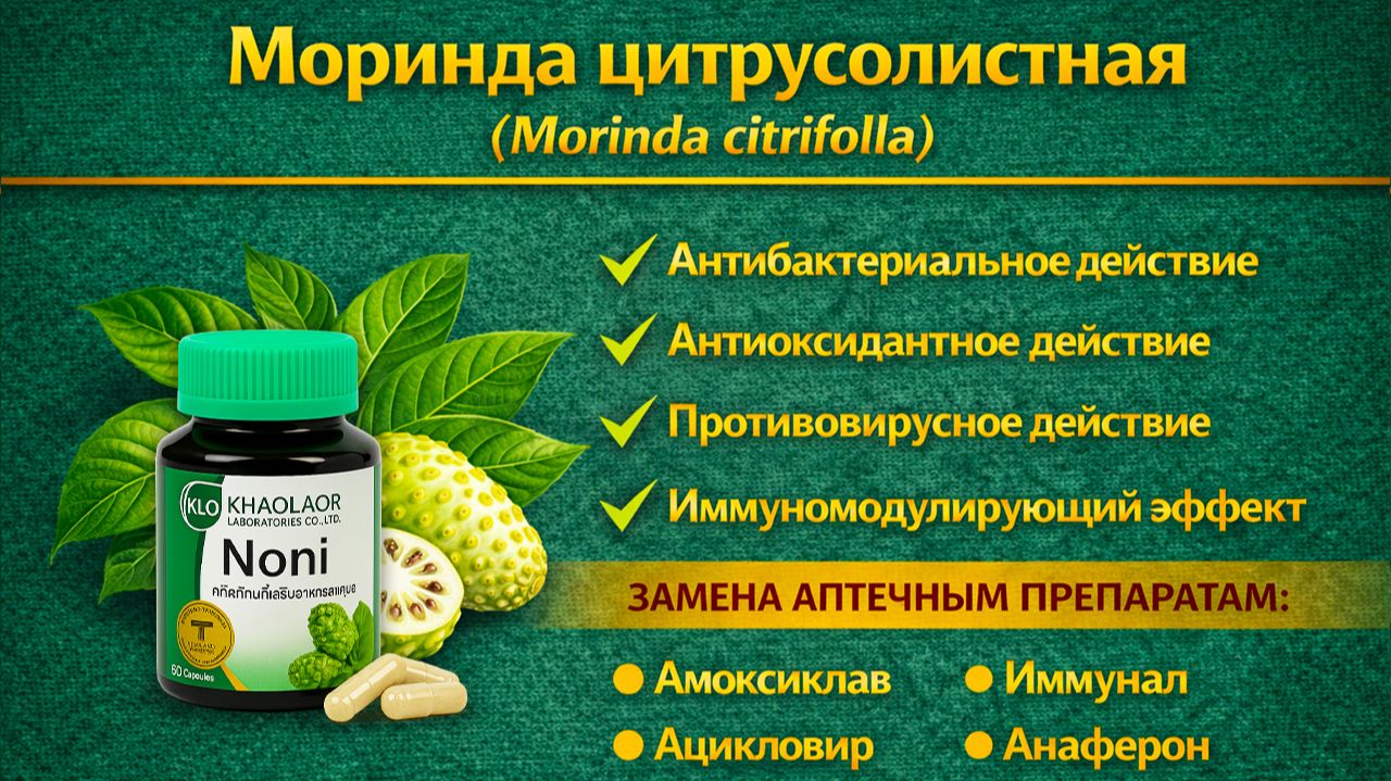Моринда цитрусолистная (Noni) капсулы