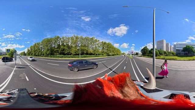 Видео 360 градусов. Поездка по велодорожке пр. Ю. Гагарина и ул. Типанова. Санкт-Петербург. 3.7.2026