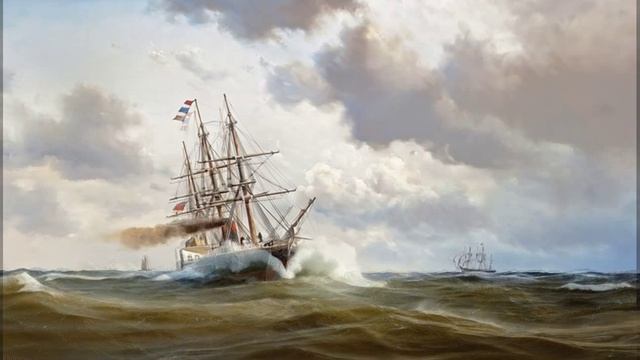 Ожившие полотнa (44) Колёсное судно в море. 1868г.