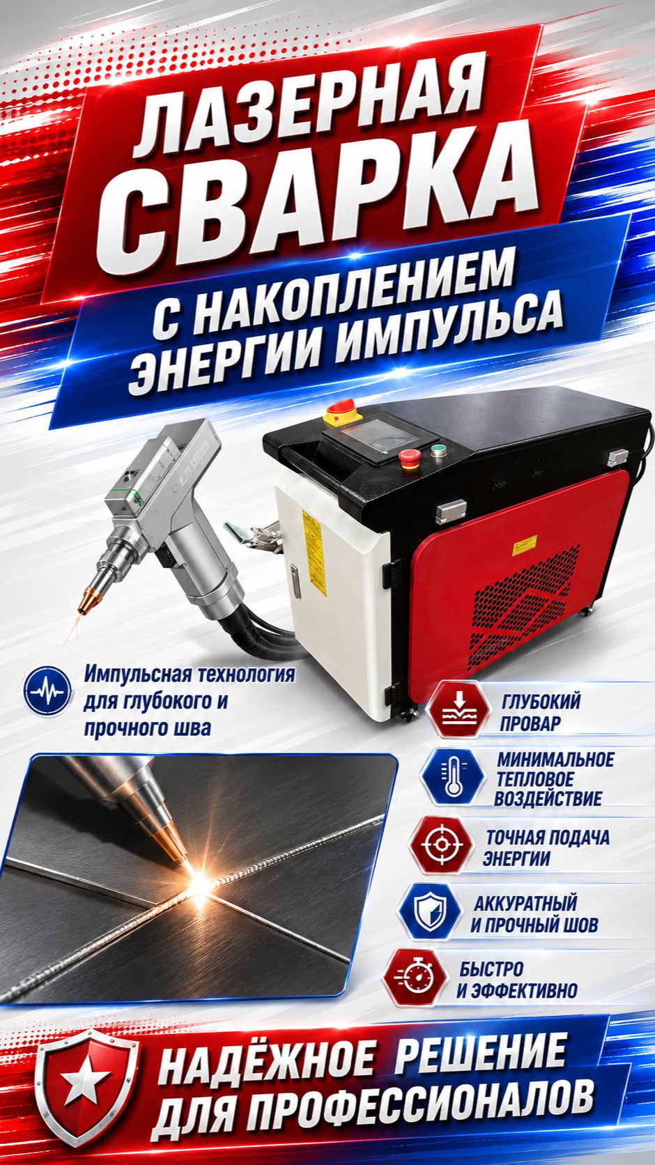 Лазерная сварка с накоплением энергии импульса