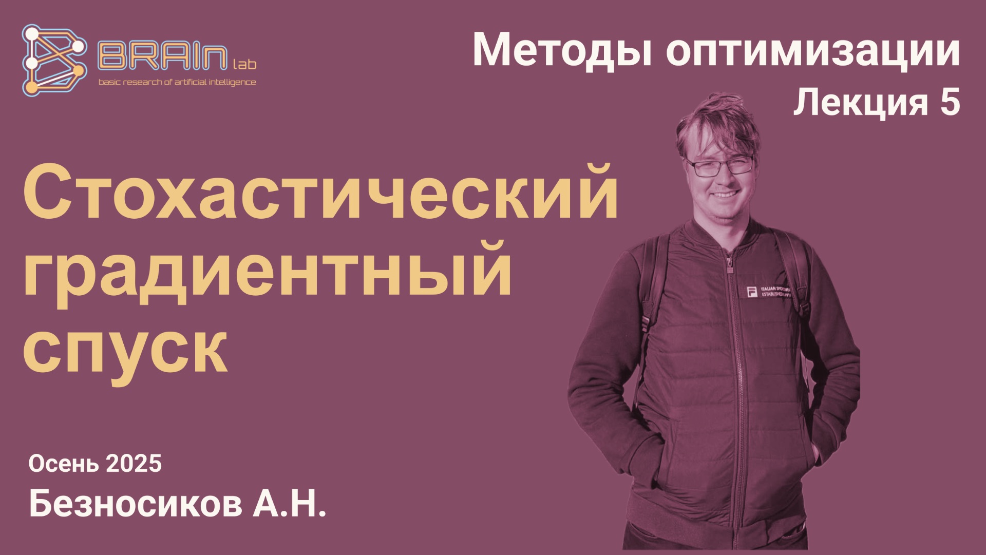 Методы оптимизации 5. Стохастический градиентный спуск