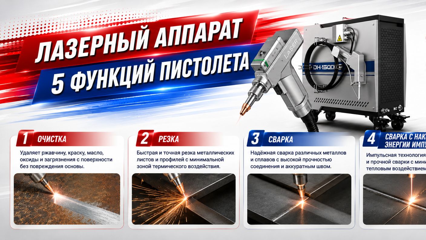 Пять функция пистолета лазерного аппарата