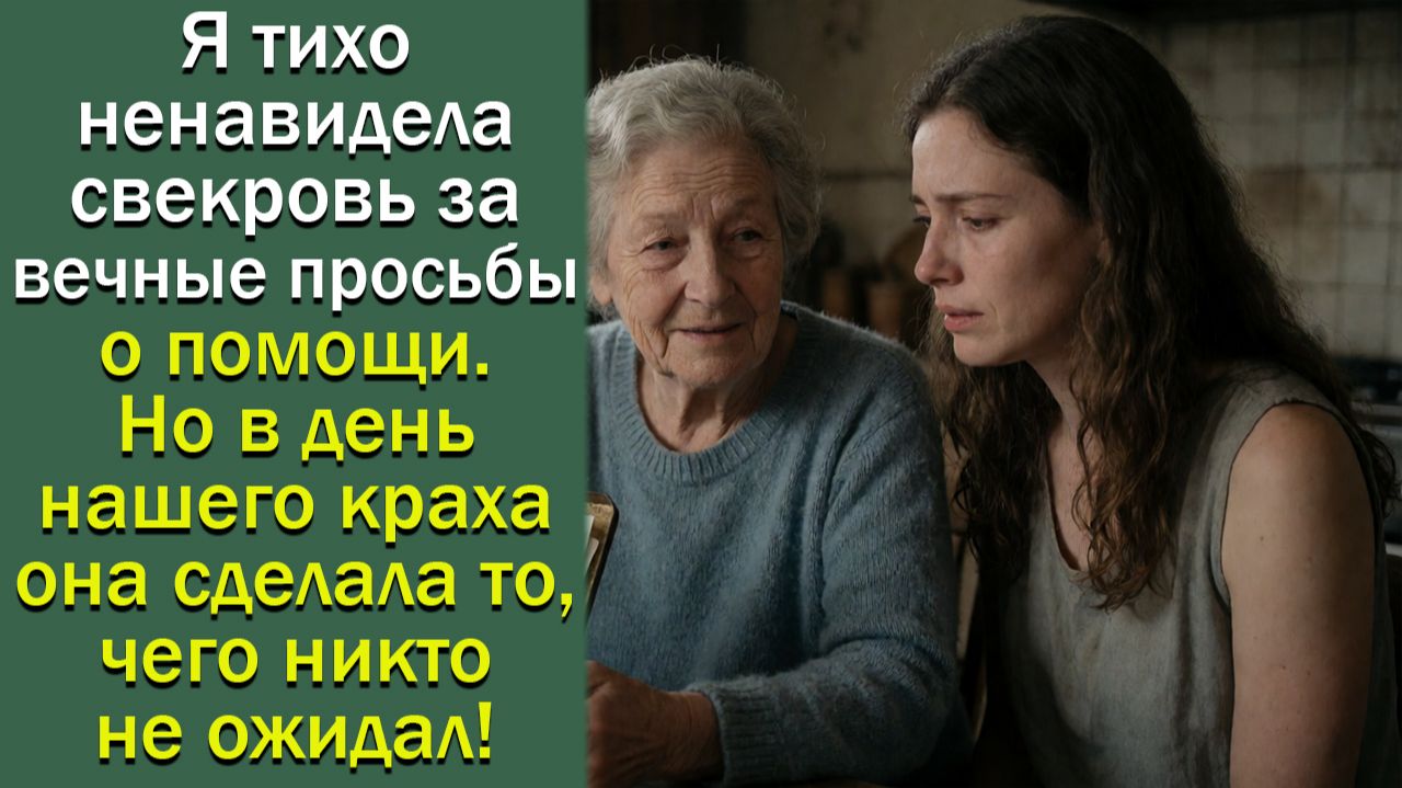 Я тихо ненавидела свекровь за вечные просьбы о помощи. Но в день краха она сделала то!