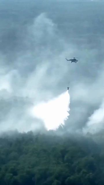 Тонны воды против огня 🔥 Ми-8 тушит лесной пожар