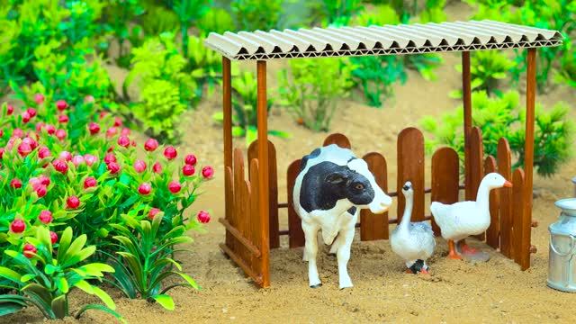 Мини-коровник своими руками настоящий цемент и кран 🏗️🐄 — Увлекательный строительный проект