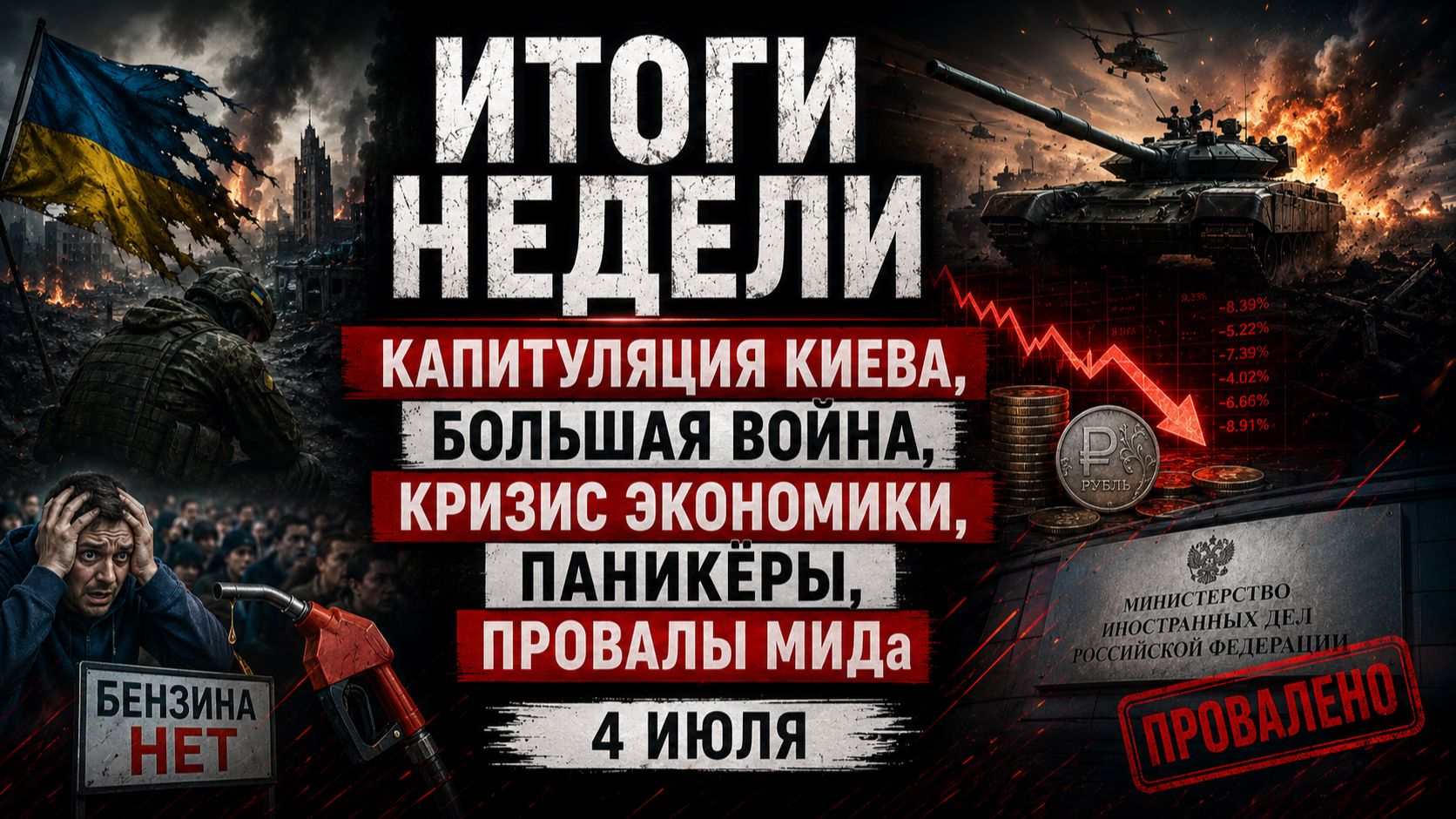 Итоги недели: капитуляция Киева, большая война, кризис экономики, паникёры, провалы МИДа | 4 июля